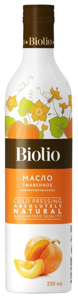 Масло тыквенное BIOLIO нерафинированное, 250мл - купить с доставкой по ...