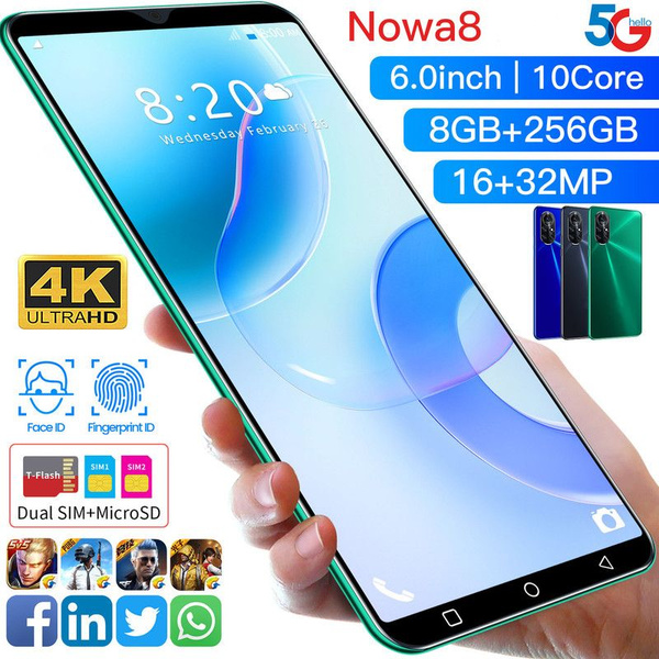 Мобильный телефон nowa 8, 8+256Гб памяти, экран 6,1 дюйма, зеленый ...