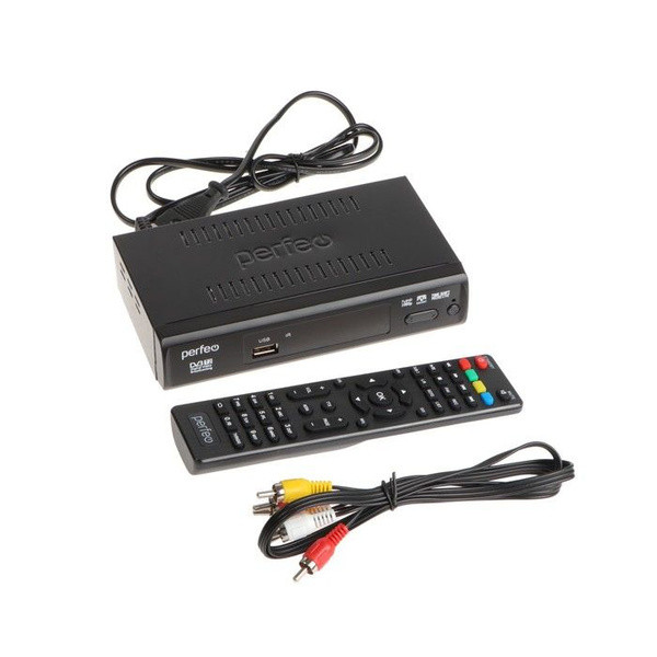 Приставка для цифрового ТВ Perfeo "LEADER", FullHD, DVB-T2, HDMI, DP ...
