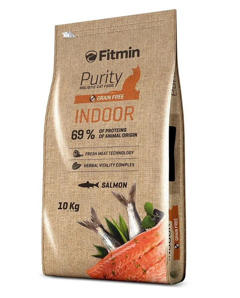 Fitmin cat Purity Indoor сухой корм для кошек с рыбой 10кг Фитмин ...