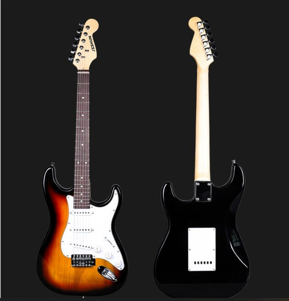 Электрогитара Stratocaster 6 струн_бело-черно-оранжевый 6-струнная ...