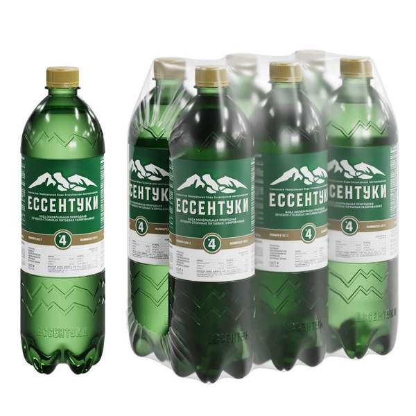 Вода Ессентуки №4 минеральная, газированная, лечебно-столовая. 1л х 6 ...
