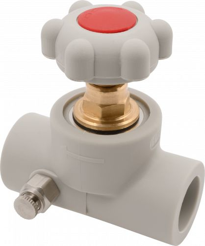 Вентиль прямоточный пластиковый с выпускным клапаном D25 FV-PLAST серый ...