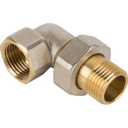 Американка латунная никелированная угловая 1/2"-гайка/штуцер TIM ...