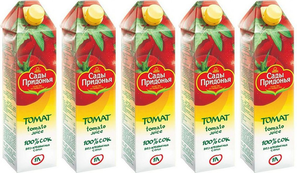 Сок Сады Придонья Томат с мякотью, комплект: 5 упаковок по 1 л - купить ...