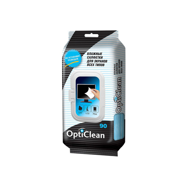 OptiClean Влажные салфетки для экранов всех типов, 90 шт - купить с ...
