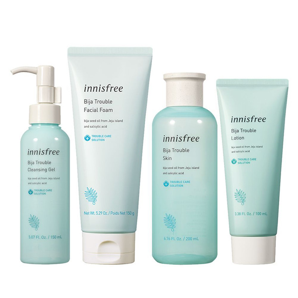 INNISFREE Набор из 4 средств с маслом семян торреи и BHA кислотами для ...