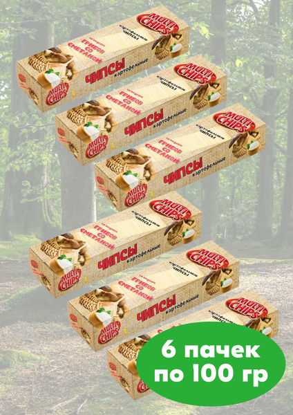 Картофельные чипсы MultiChips со вкусом грибов со сметаной, 6 пачек по ...