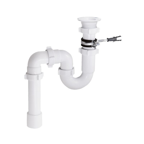 Сифон разрыв струи мойка прямоточный, 1 1/2"х40, трубка 195мм, Dn 40/50 ...