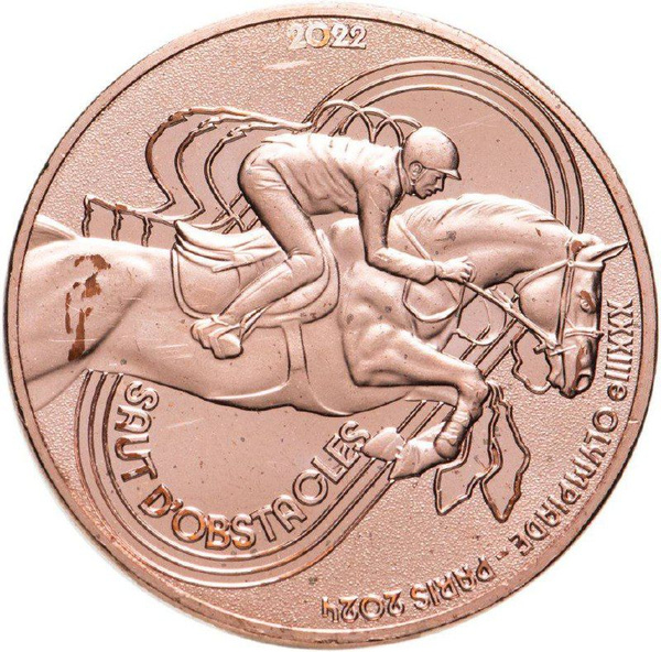 Монета 1 4 евро Летние Олимпийские игры 2024 в Париже Конкур Франция