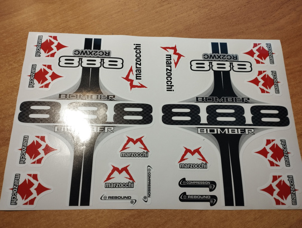 Наклейки Marzocchi bomber 888 серый глянцевый, для велосипеда на вилку ...