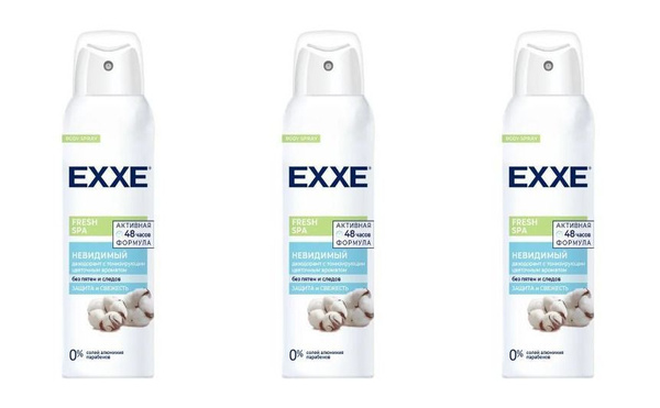 EXXE Део-спрей Женский Fresh SPA Невидимый, 150 мл - 3 шт - купить с доставкой по выгодным ценам ...
