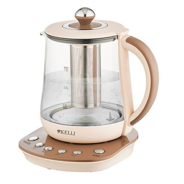 KELLI Электрический чайник DE-00011055, светло-коричневый, шоколадный ...