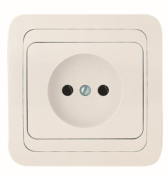 Розетка одинарная 1м без заземления Mimoza белый встроенный монтаж (Makel), арт. 12022 - купить ...