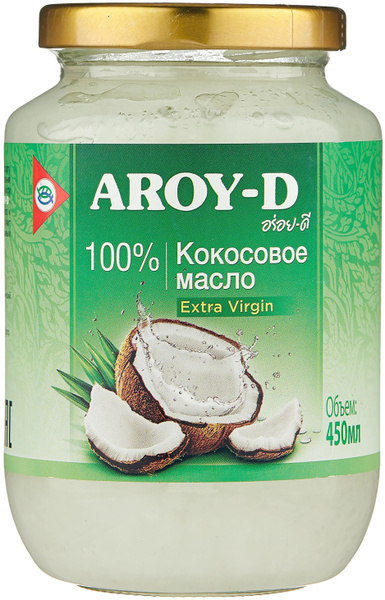 Aroy-D Масло кокосовое Extra virgin 450мл. 1шт. - купить с доставкой по ...