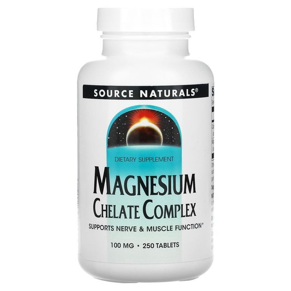 Source Naturals Magnesium Chelate 100 mg 250 tablets Магний хелат 100 ...