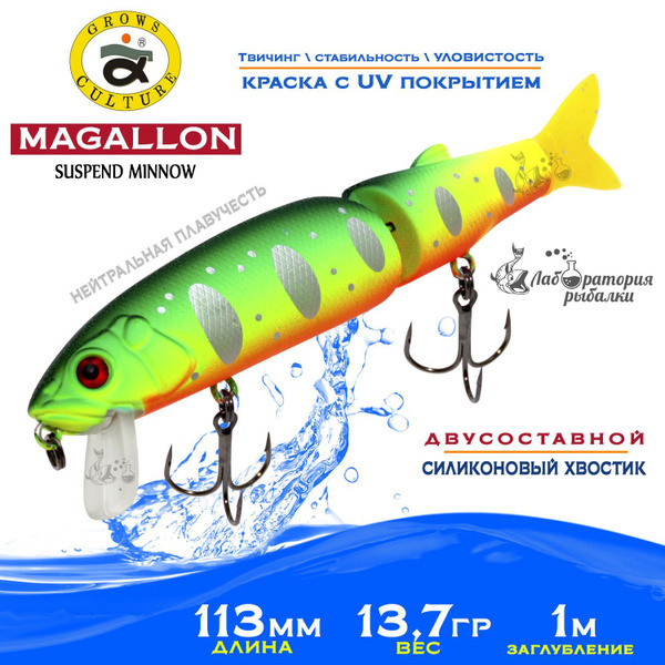 Воблер Минноу (Minnow) Grows Culture FL_Magallon, 0.5-1.5 м купить по ...