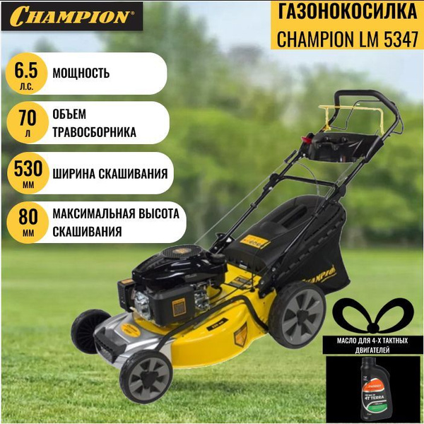 Газонокосилка бензиновая Champion LM 5347 + Подарок, - купить по ...