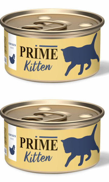 PRIME консервы для котят Kitten паштет курица 75 г., 2 шт. - купить с ...