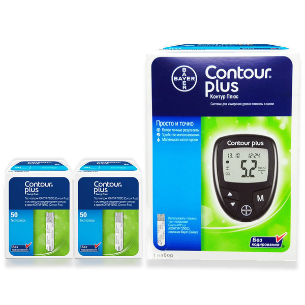 Глюкометр Контур плюс (Contour Plus) +100 тест-полосок - купить с ...