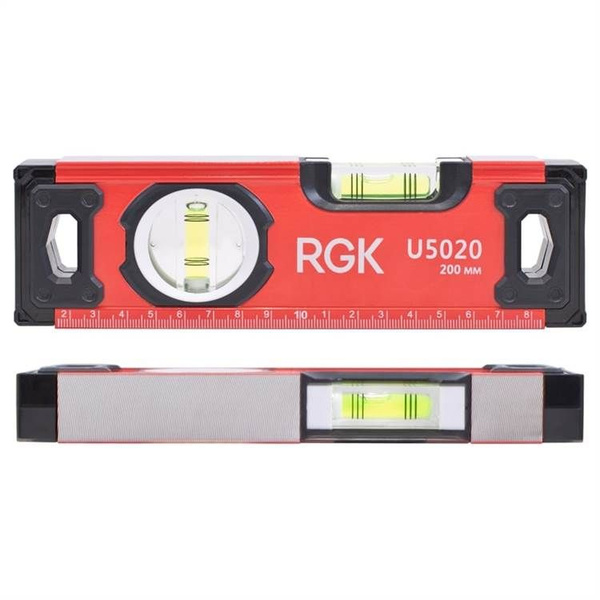 Уровень строительный брусковый RGK 20 см, глазков: 2 - купить по низкой цене в интернет-магазине ...