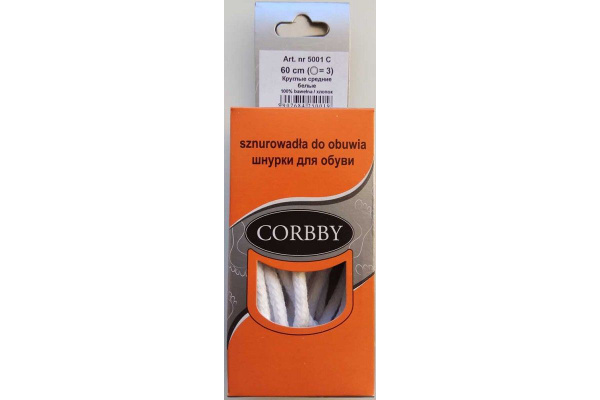 Шнурки Corbby, белый, Хлопок, 60 см купить c доставкой на OZON по ...