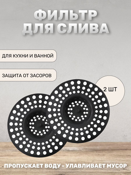 Фильтр для слива ванной и раковины, 2 шт. / Сито для раковины / Сеточка ...