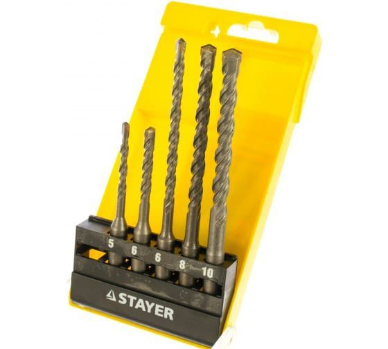 Набор SDS-plus буров STAYER 5 шт: 5/6x110, 6/8/10х160 мм,Professional (2930-H5) - купить по ...