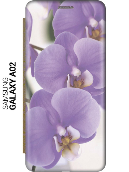 Чехол-книжка на Samsung Galaxy A02 / Самсунг А02 c принтом "Сиреневые ...