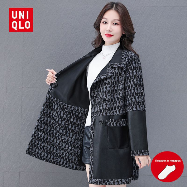 Пальто Uniqlo, Зима, размер 56, цвет черный, Полиэфирный шелк - купить ...