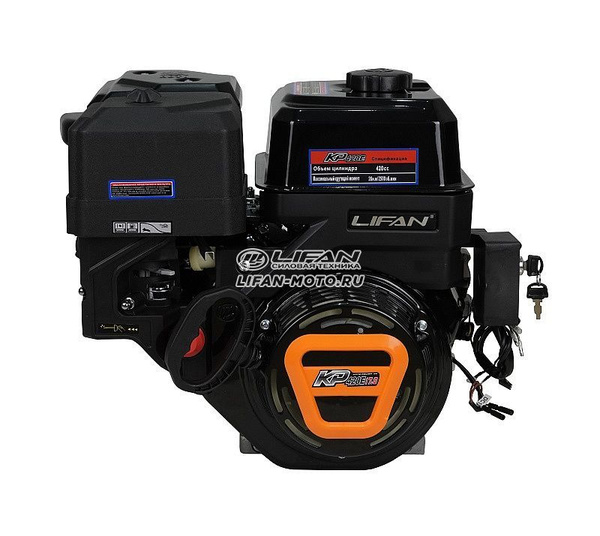Двигатель Lifan KP420E (190FD-T) (17л.с., электро- и ручной стартер, вал 25мм, катушка 0,6A ...