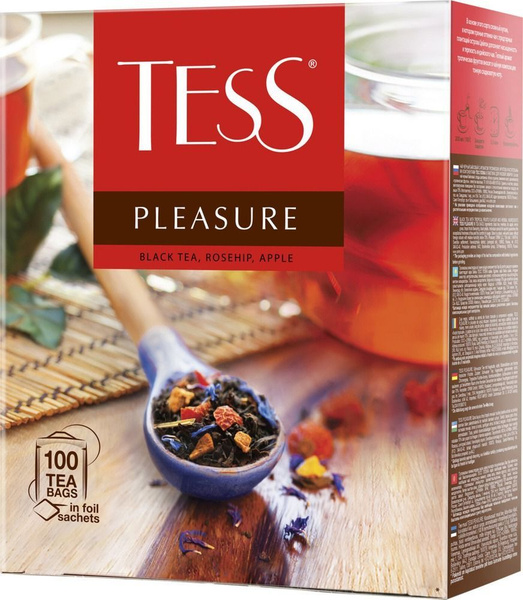 Чай черный Tess Pleasure Плэжа в пакетиках 100 пак купить с