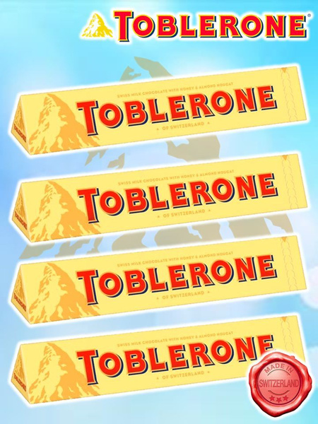 Шоколад Молочный Тоблерон 4 шт*100 гр (Швейцария) /Toblerone 4*100 g ...