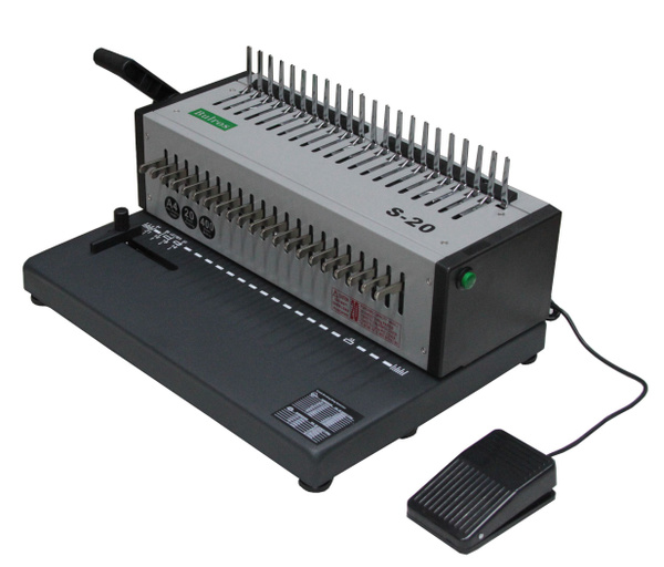 Электрический переплетчик Bulros S-20 на пластиковую пружину, A4 (297мм) 20/500 листов ...