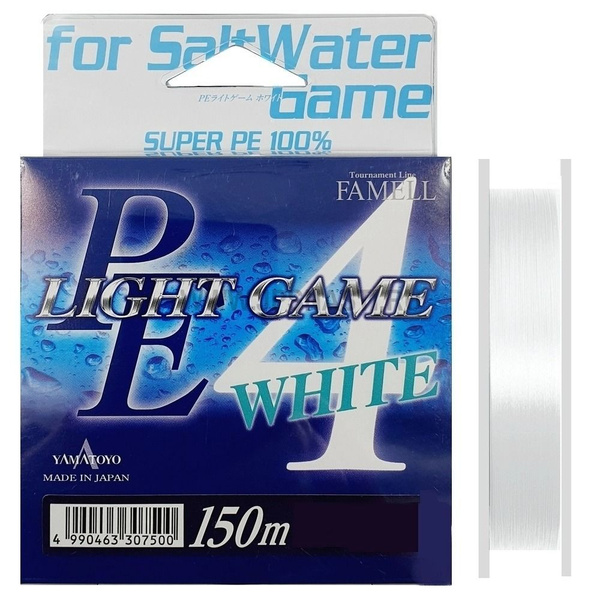 Монофильная леска для рыбалки YAMATOYO Леска плетеная PE LIGHT GAME WHITE 150m_0.3 по 150 м ...