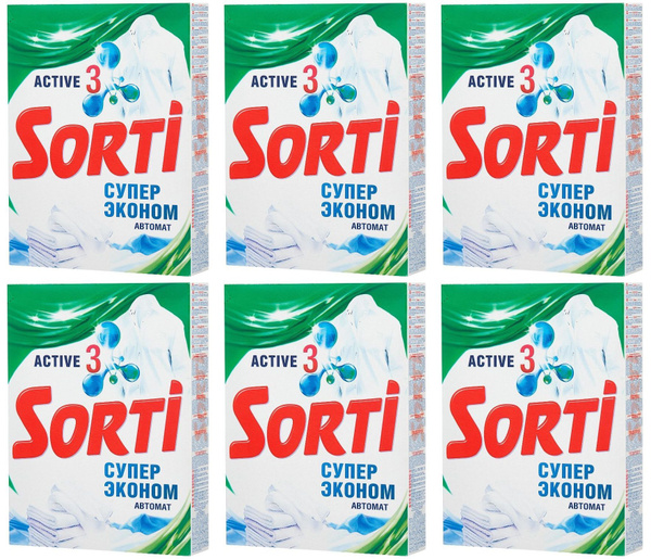 Sorti Стиральный порошок-автомат Супер Эконом, 350 г, 6 шт - купить с ...
