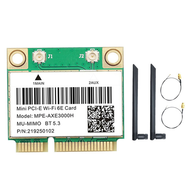 Характеристики Wi Fi карта MPE AXE3000H + двойная антенна WiFi 6E 2400 Мбит с Mini PCI E ...