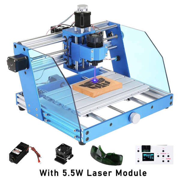 Mostics, CNC 3018 PRO MAX 2 в 1 с лазерным модулем 5,5 Вт и шпинделем 200 Вт, гравировальный ...