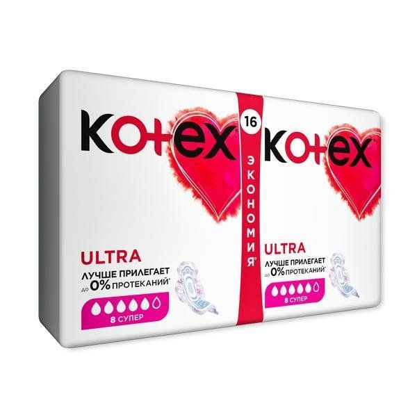 Kotex Ultra Super, прокладки, 16 шт. купить на OZON по низкой цене (1302167868)