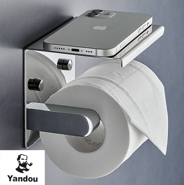 Держатель для туалетной бумаги с полочкой вниз хромированный купить по ...