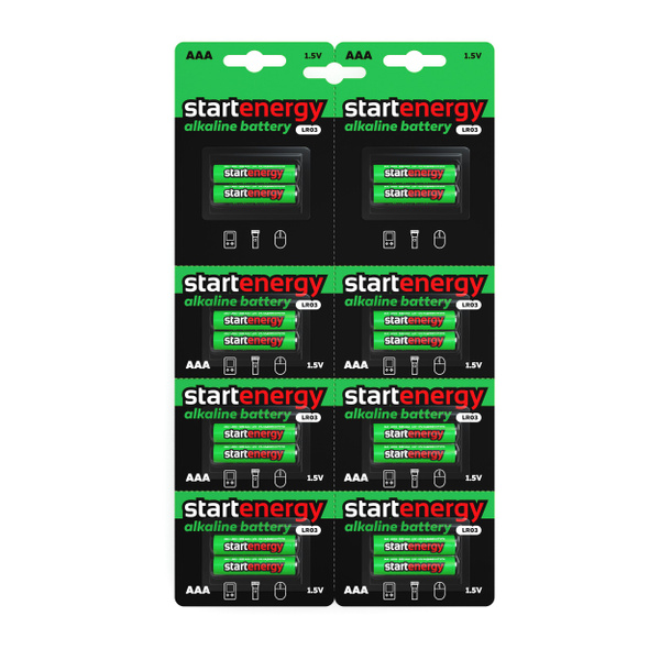 Батарейки ААА START ENERGY 16штук, мизинчиковые 1,5v алкалиновые ...