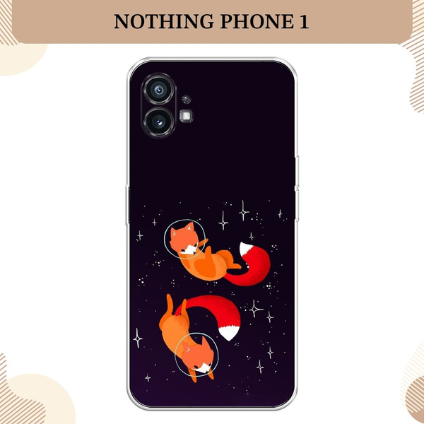 Силиконовый чехол на Nothing Phone 1 / Нотинг Фон 1, Лисы космонавты ...