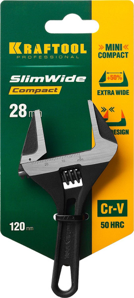 KRAFTOOL SlimWide Compact, 120/28 мм, разводной ключ (27266-15 ...