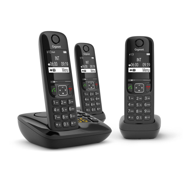 Радиотелефон DECT Gigaset AS690 AM TRIO, черный / встроенный ...