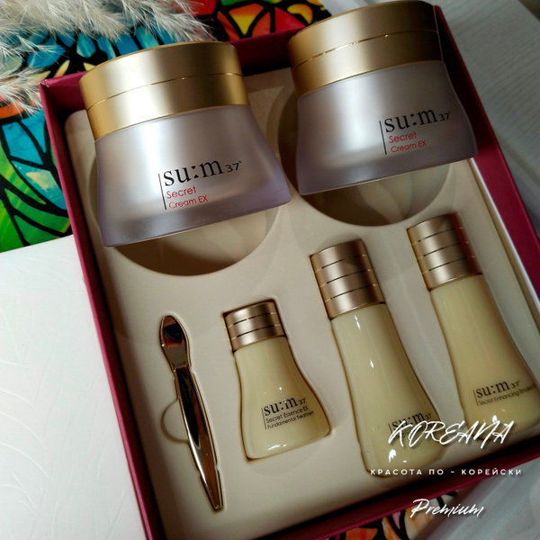 Su:m37 Набор Корейской косметики для лица, SECRET CREAM EX 1+1 SET 11. ...