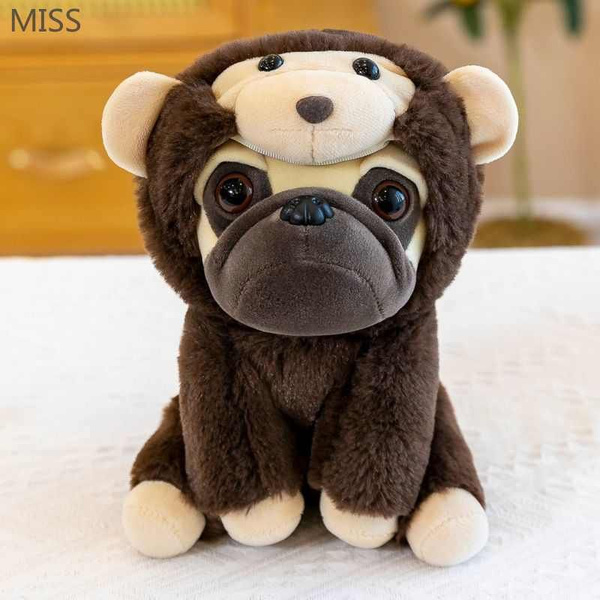 Игрушка собака плюшевый мопс в капюшоне костюме обезьяны MISS - купить ...