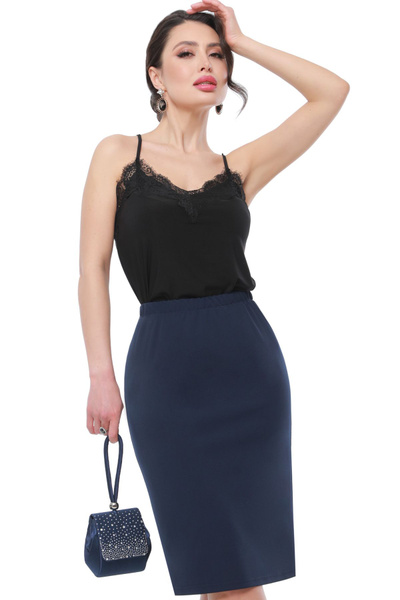 Юбка Женский DStrend синий Полиэстер, размер 52 На любой сезон купить c доставкой на OZON по ...