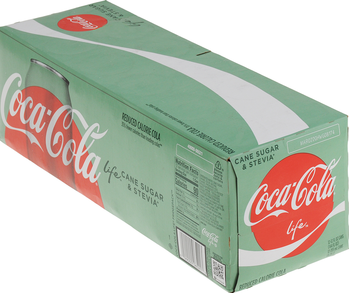 Характеристики Напиток газированный Coca-Cola Life, 12 шт х 355 мл ...