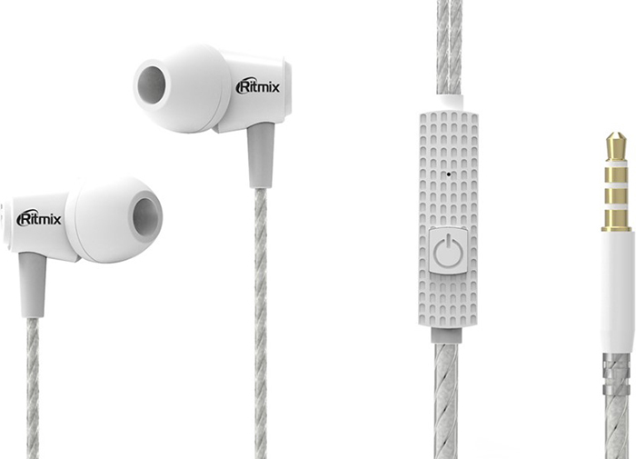 Наушники Вкладыши Ritmix RH-120M;RH-120M наушники;RH-120M, белый ...
