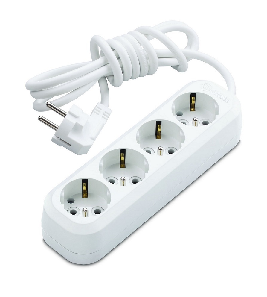 Удлинитель бытовой Makel сетевой удлинитель ПВС 3х1 4 розетки 3 метра 16А земля MGP153 3 м ...